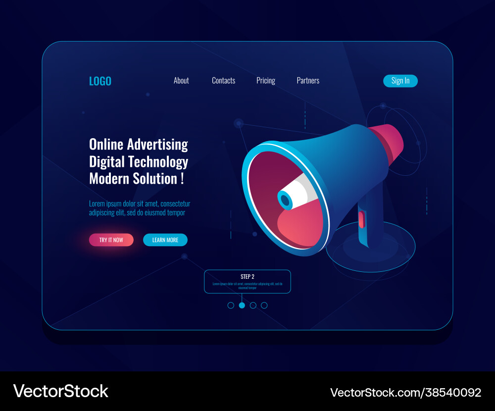 Smart advertising online concept loudspeaker Vector Image