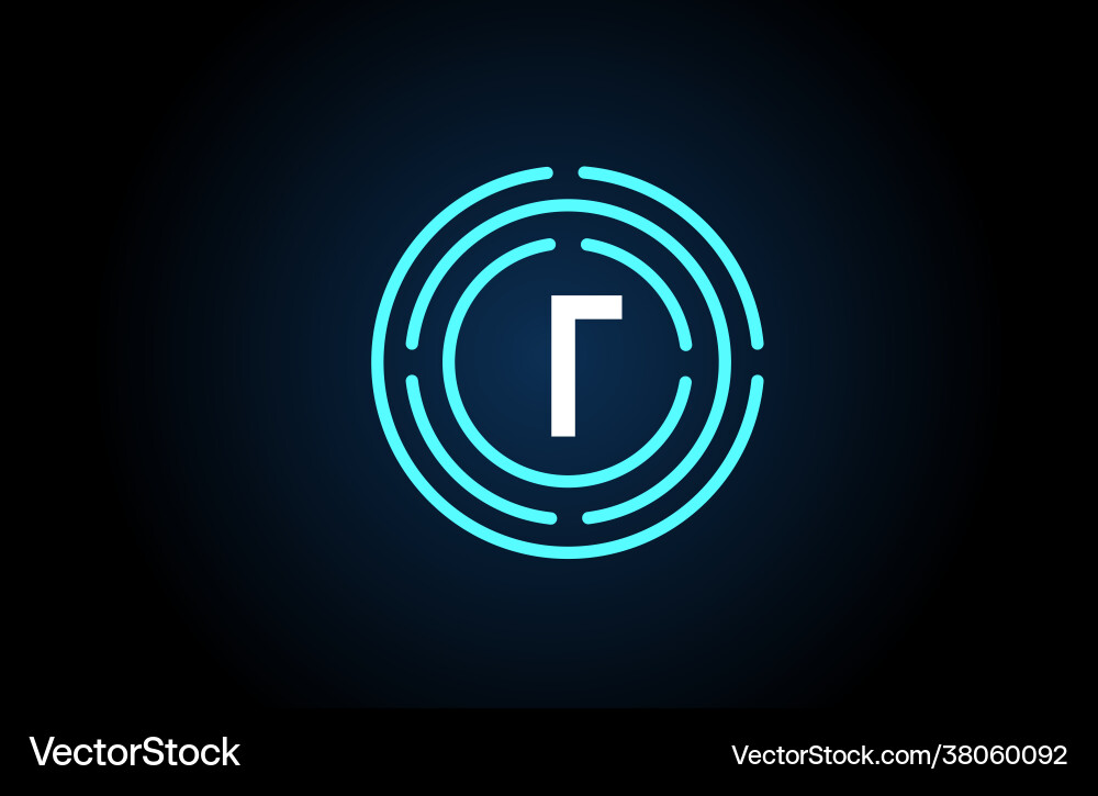 T white letter icon design with blue circles Vector Image