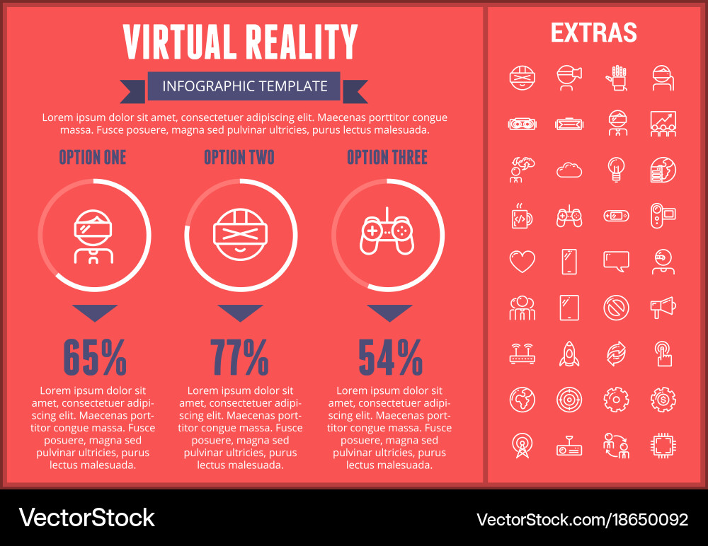 Virtual reality infographic template and elements Vector Image