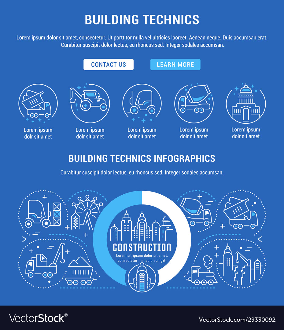 Website banner and landing page building Vector Image