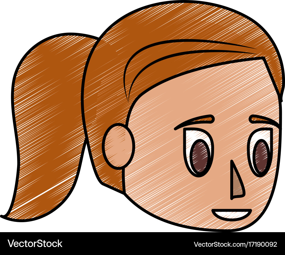 Young woman face cartoon Royalty Free Vector Image