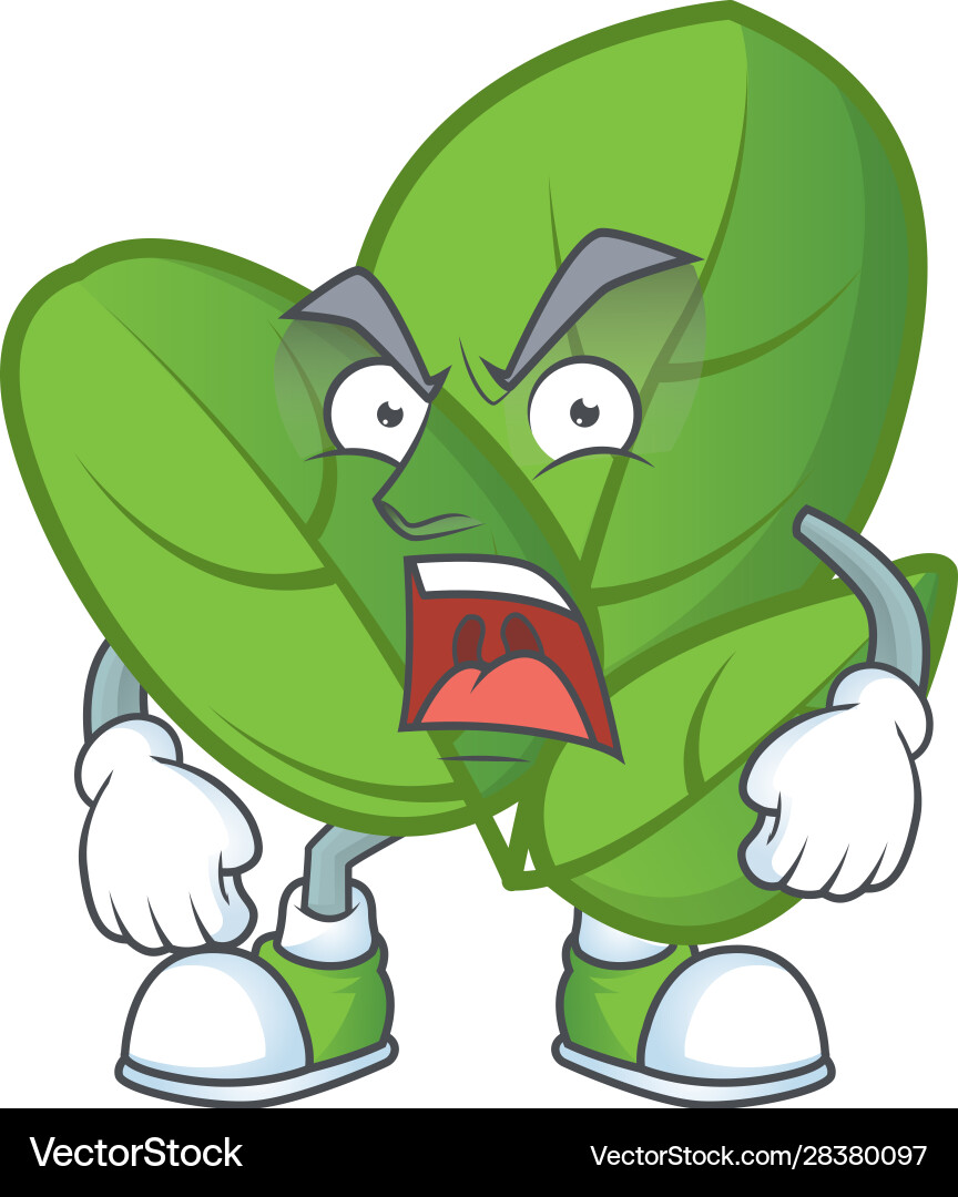 Angry face basil cartoon character style Vector Image
