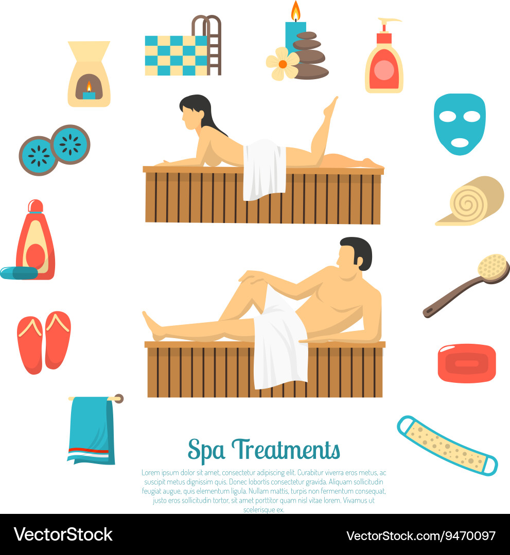 Bath Sauna Family Visit Poster Royalty Free Vector Image