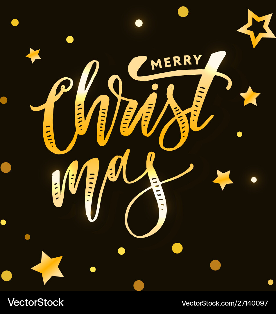 Christmas lettering calligraphy brush text Vector Image