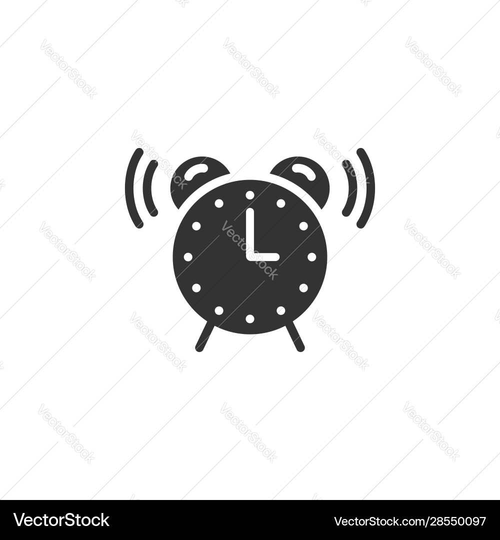 Clock icon in flat style watch on white isolated Vector Image