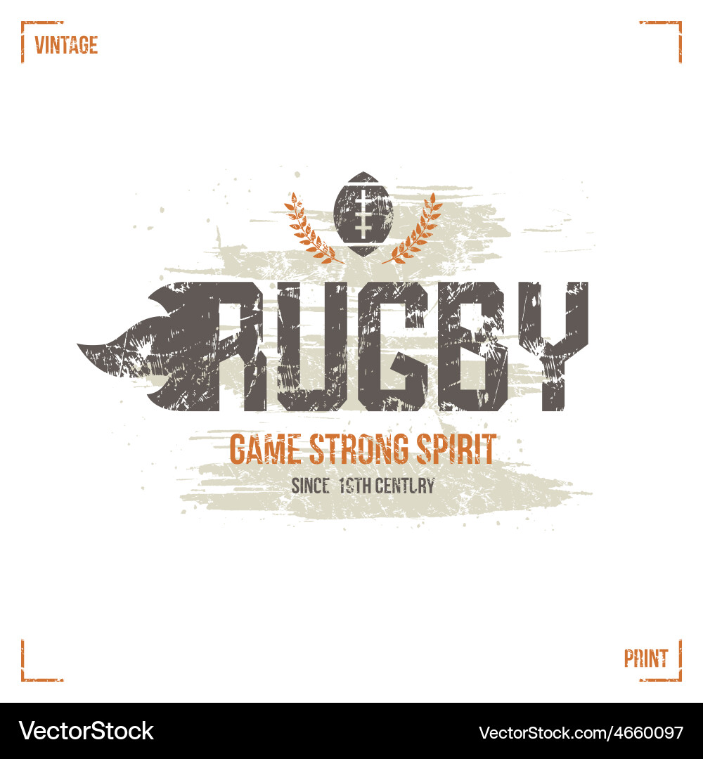 College rugby team badge Royalty Free Vector Image