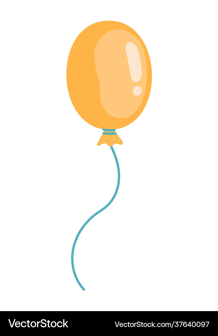 Cute sticker yellow baloon on white background Vector Image