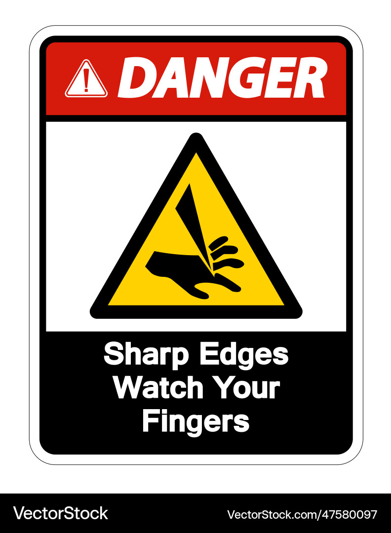 Danger sharp edges watch your fingers symbol Vector Image