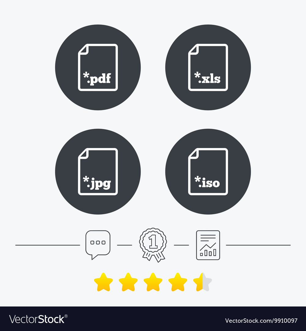 Document signs File extensions symbols Royalty Free Vector