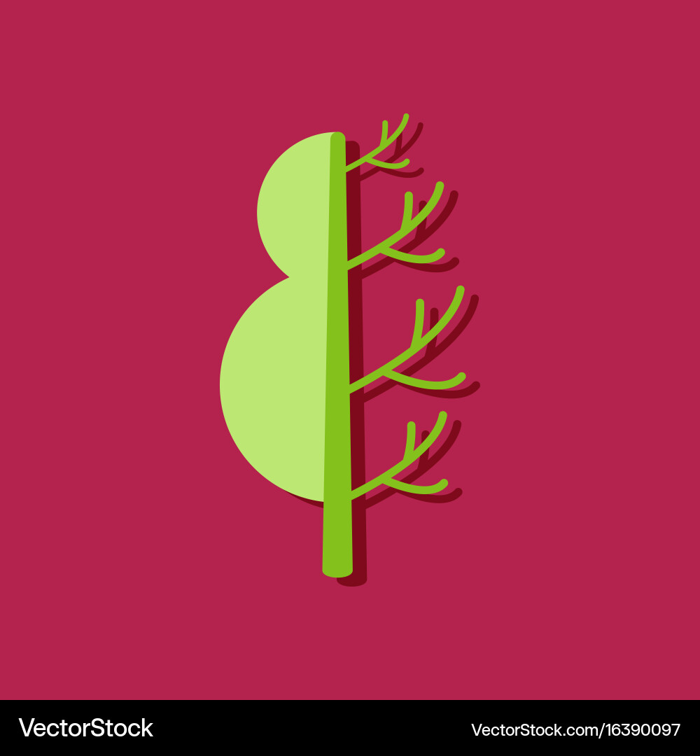 Flat icon design collection tree in winter Vector Image