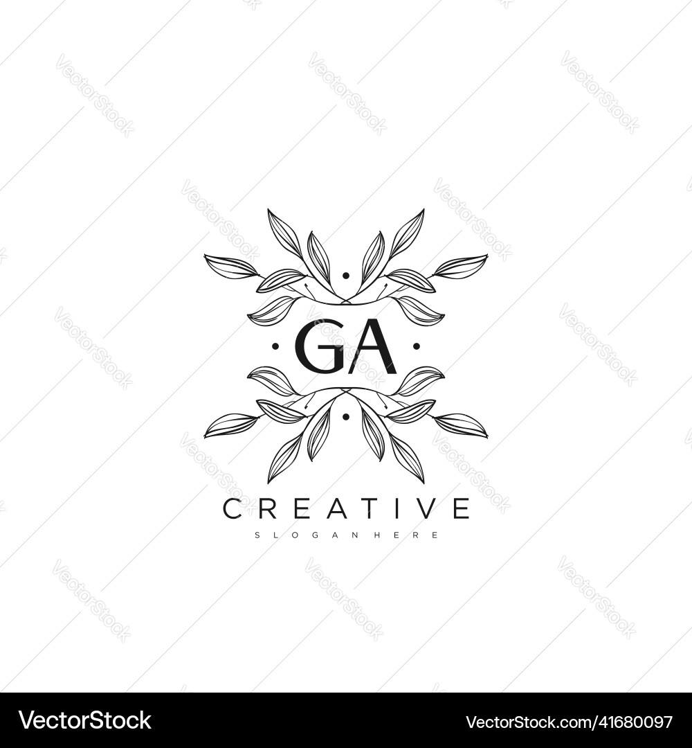 Ga initial letter flower logo template premium art