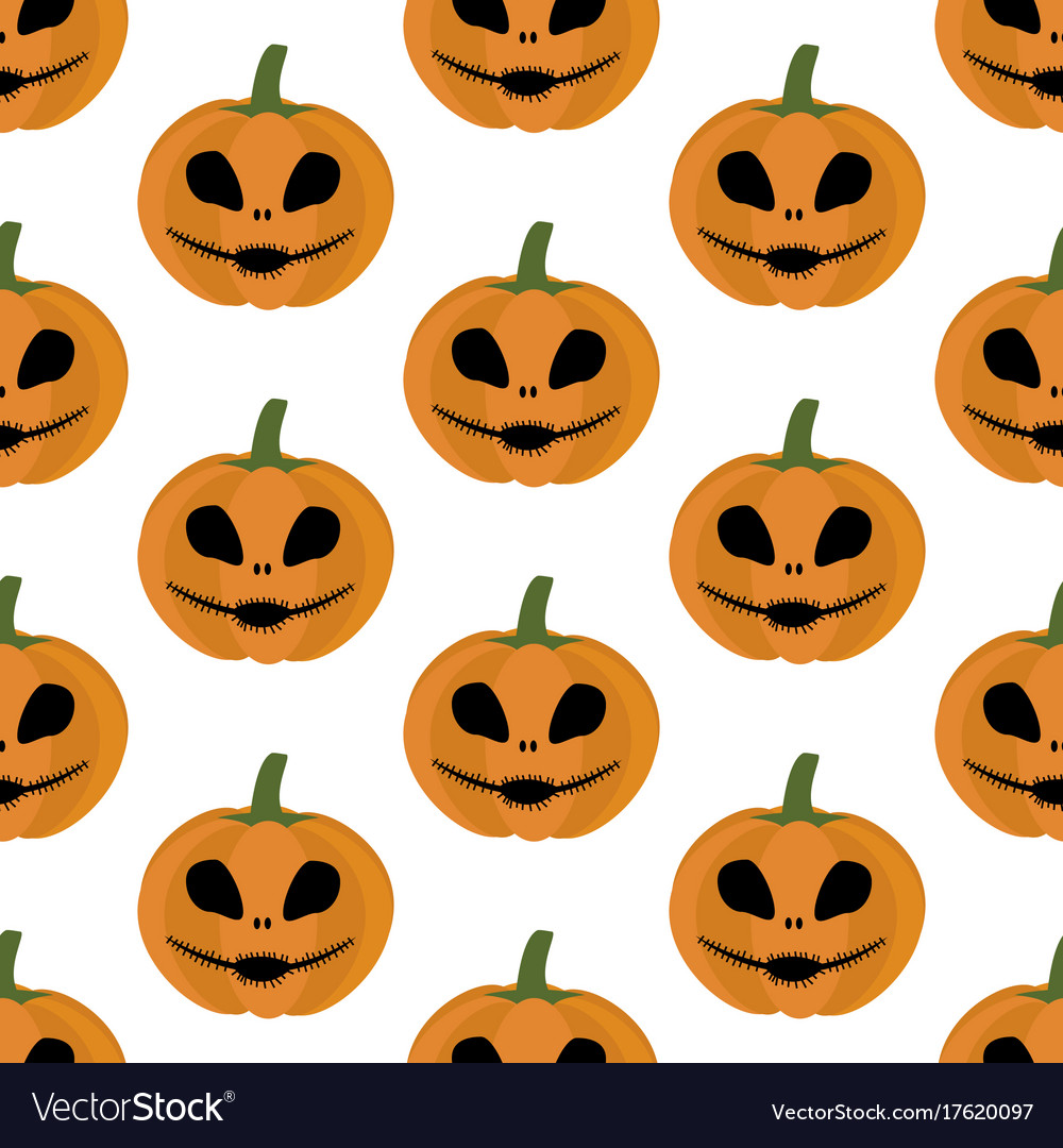 Jack-o-lantern pumpkin pattern Royalty Free Vector Image