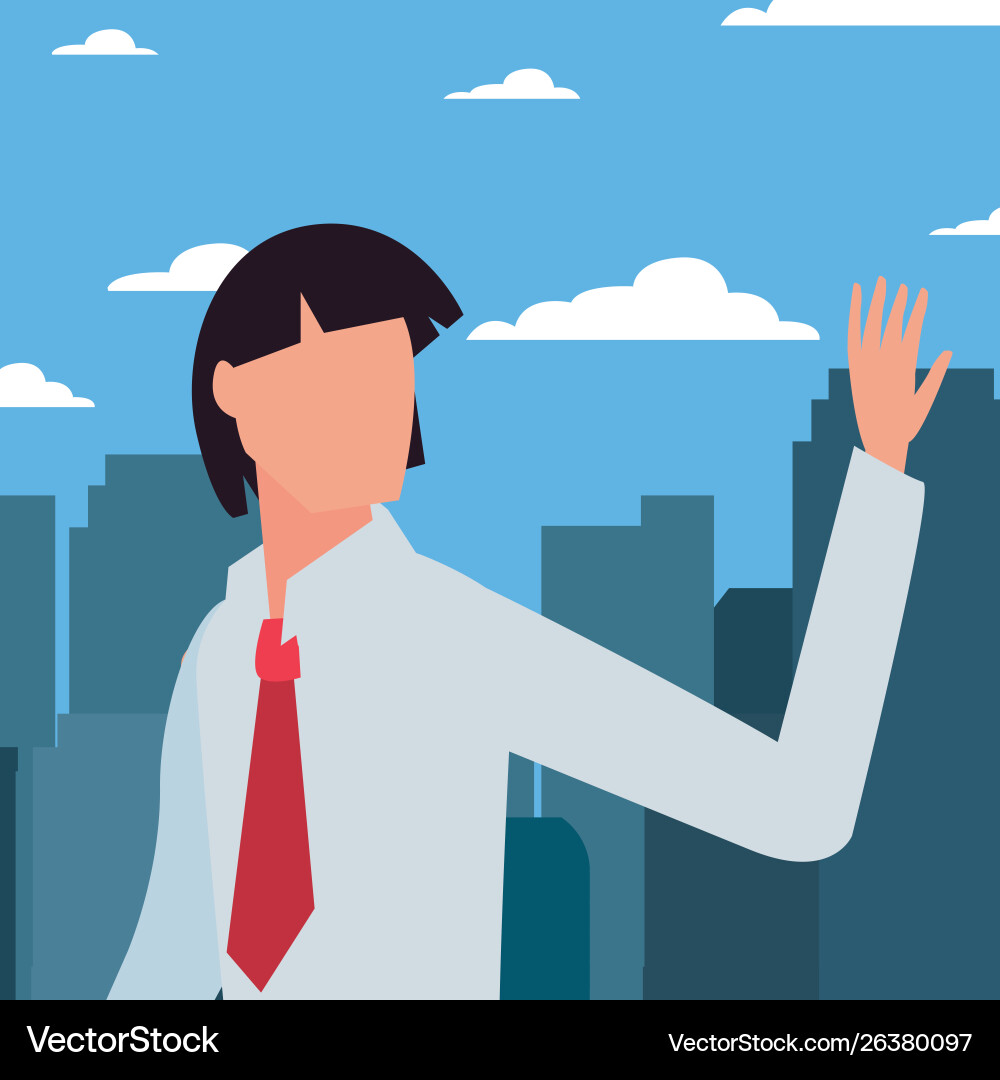 Man avatar character cityscape background Vector Image