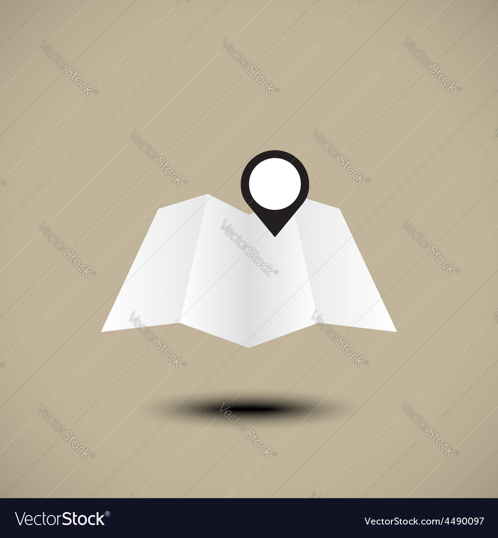 Map with pointer icon Royalty Free Vector Image