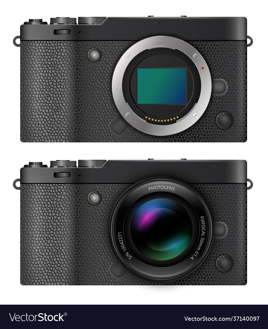 Mirrorless compact camera Royalty Free Vector Image