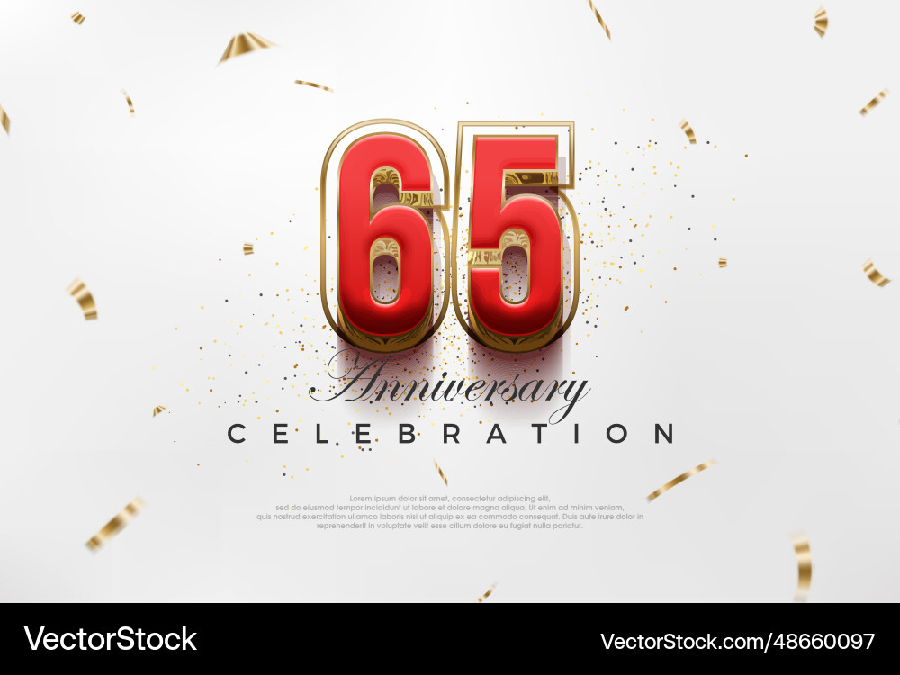 Modern 65th anniversary design with luxury Vector Image