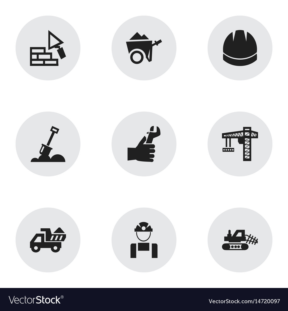 Set of 9 editable structure icons includes Vector Image