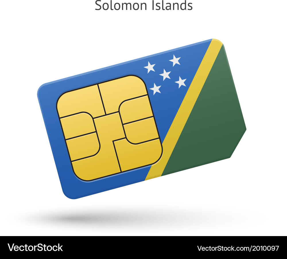 Solomon islands mobile phone sim card with flag Vector Image