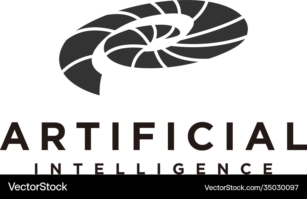 Spiral logo intelegence modern design Royalty Free Vector