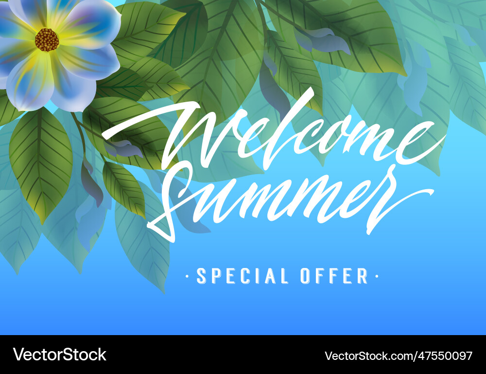 Welcome summer special offer banner design Vector Image