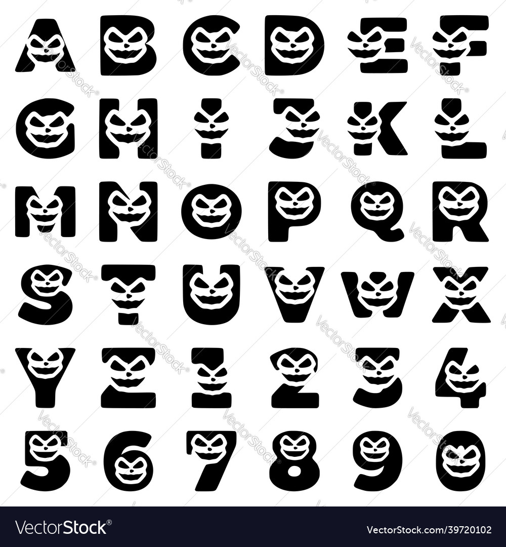 A set of halloween characters in the form Vector Image