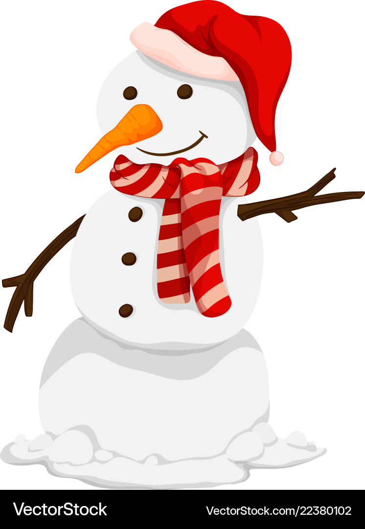A snoman on white background Royalty Free Vector Image