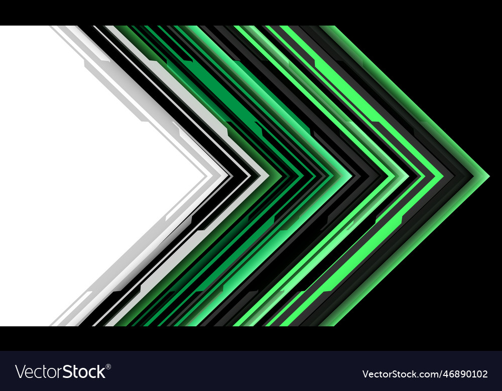 Abstract Green Black Grey Arrow Cyber Circuit Vector Image
