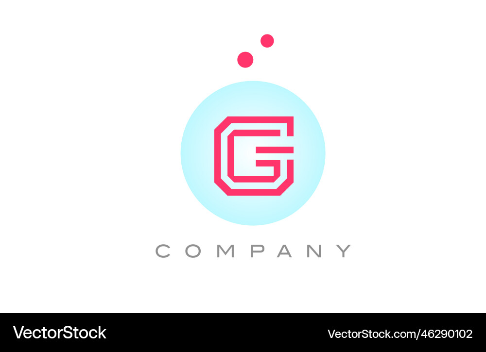 Blue pink g alphabet letter logo icon design Vector Image