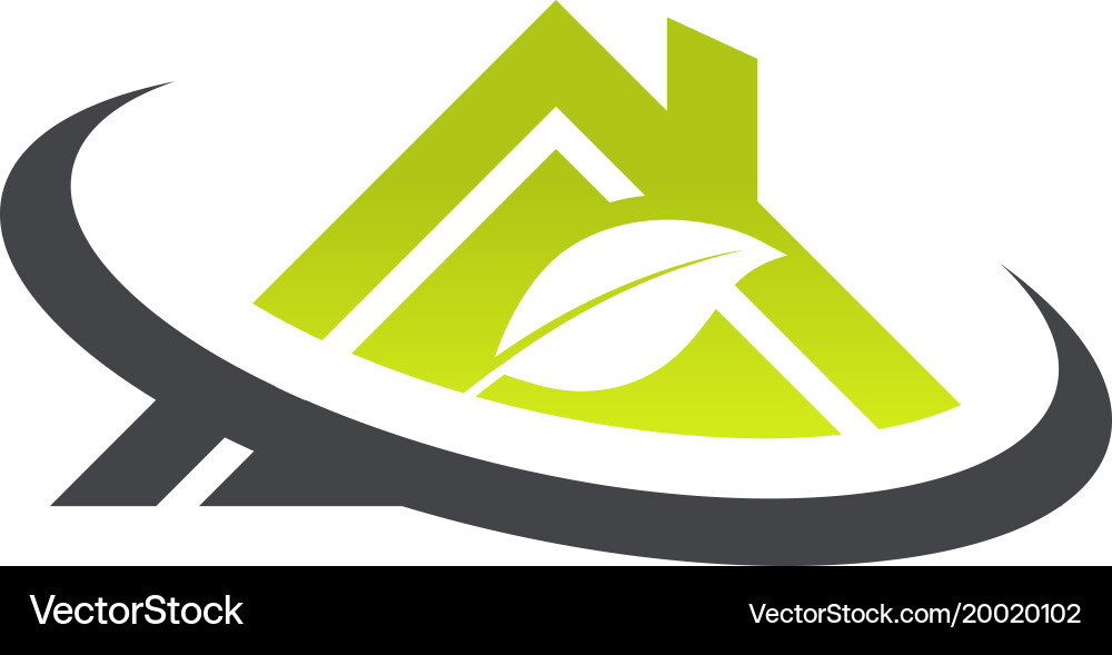 Green house roof logo icon Royalty Free Vector Image