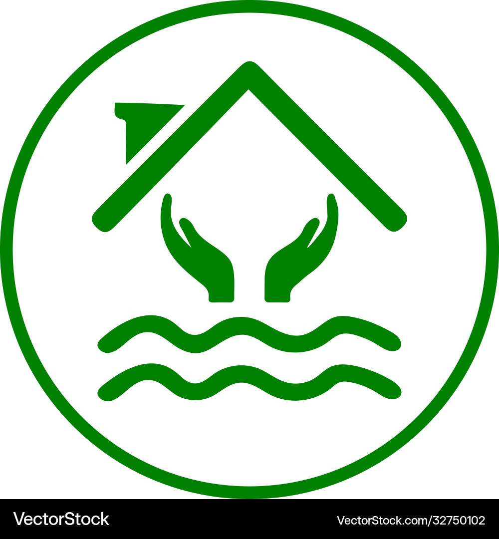 Home insurance icon green color Royalty Free Vector Image