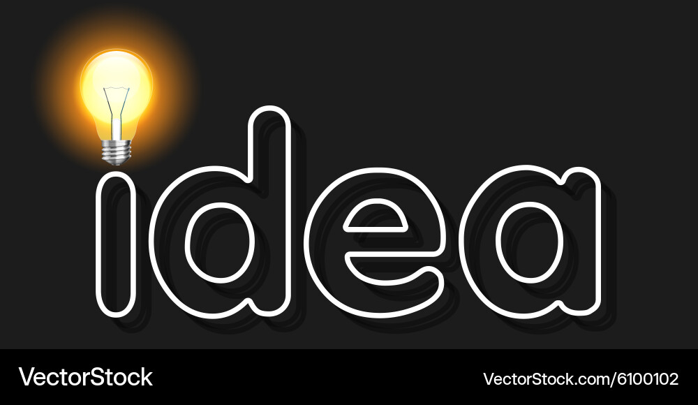 Idea word with light bulb as concept of Royalty Free Vector