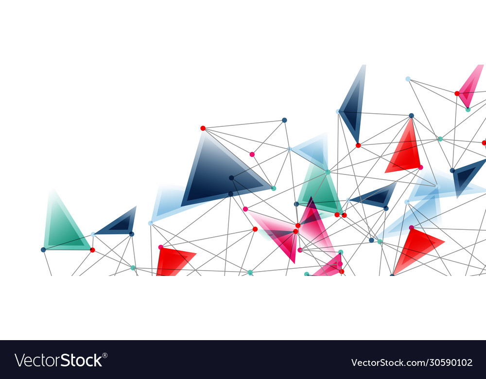 Line points connections triangular technology Vector Image