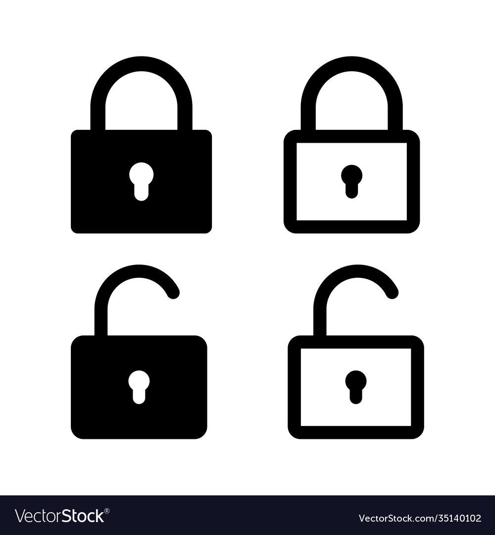 Lock icon security symbol web button design Vector Image