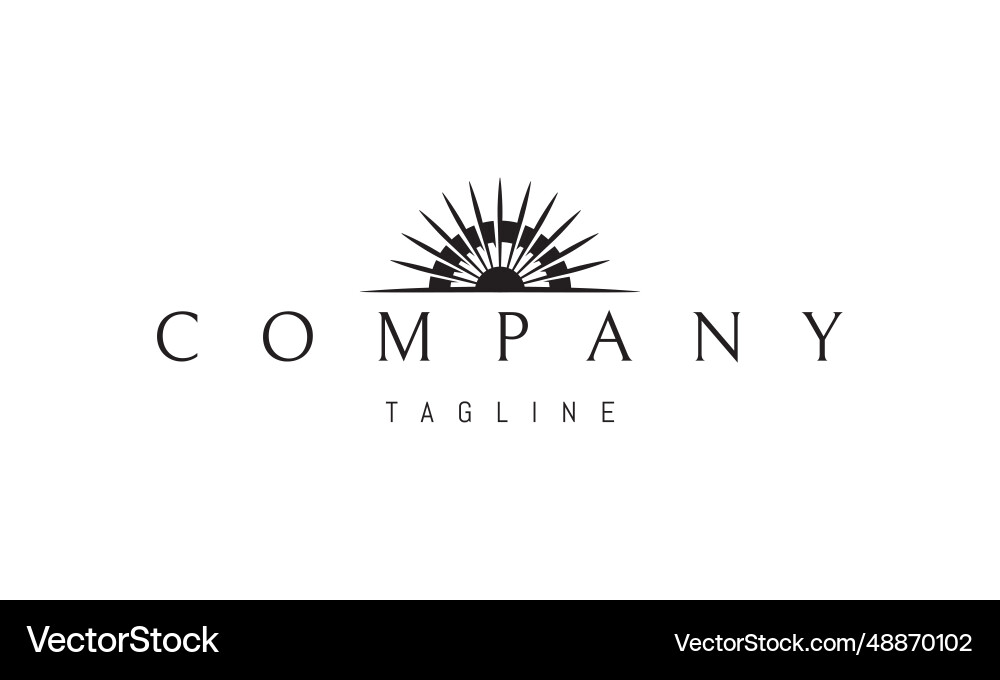 Logo with an abstract image of a solar dawn Vector Image