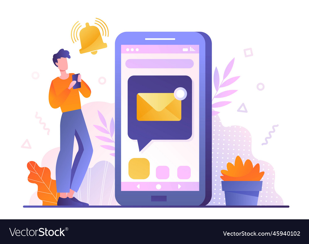 Man with message concept Royalty Free Vector Image