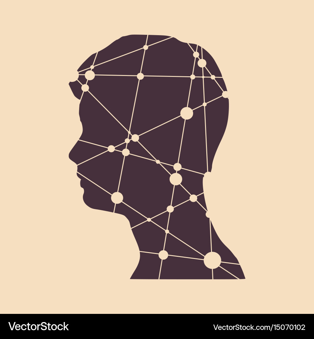 Profile of the head a man brochure template Vector Image