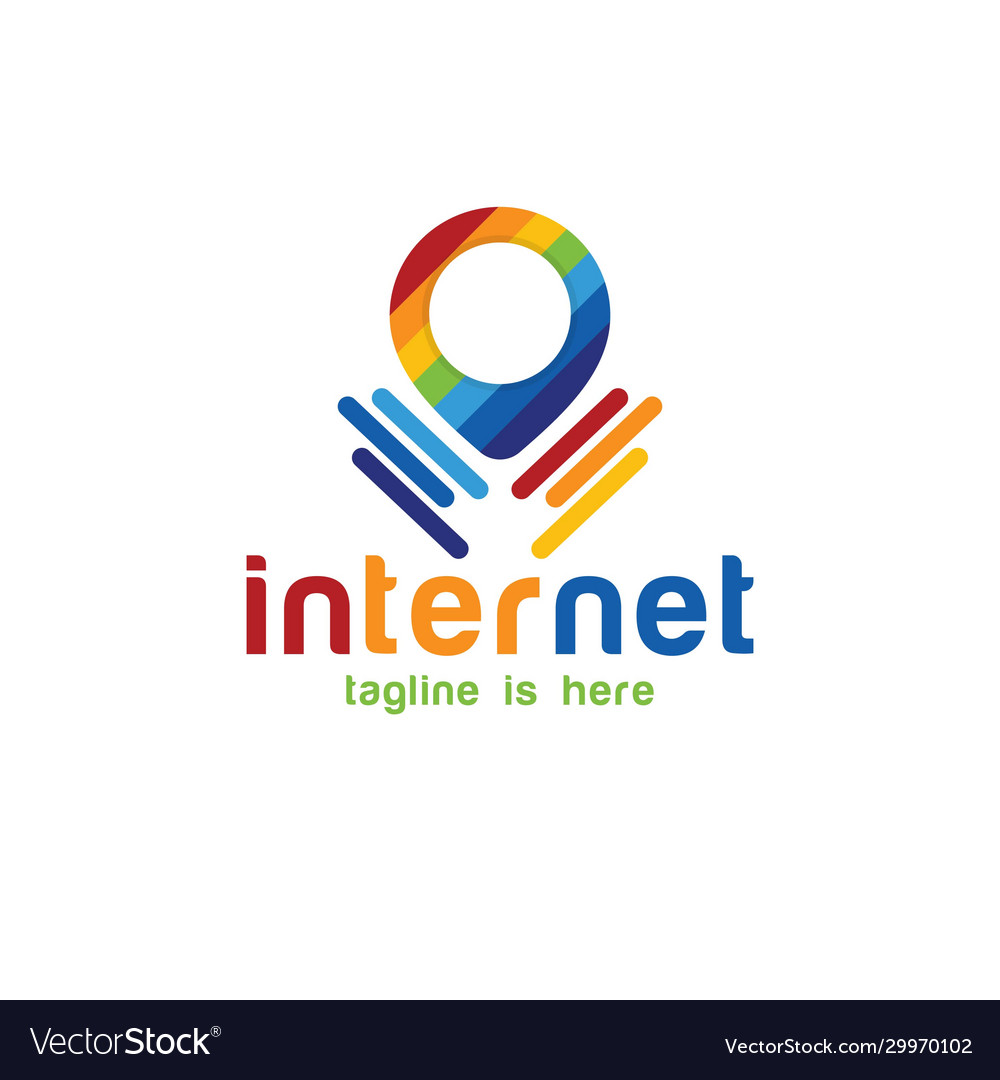 Rainbow internet logo Royalty Free Vector Image