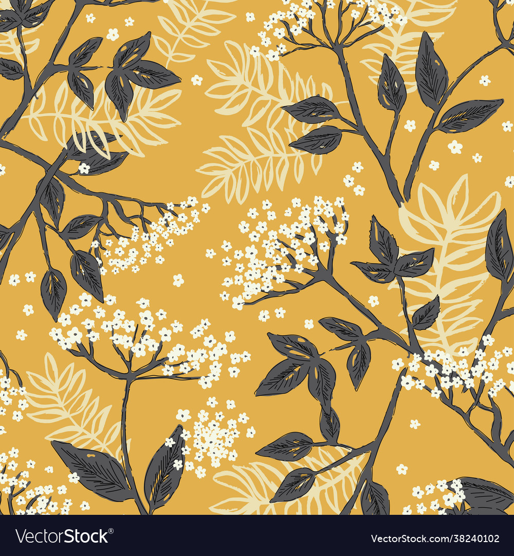 Refreshing elderberry flourish seamless pattern Vector Image