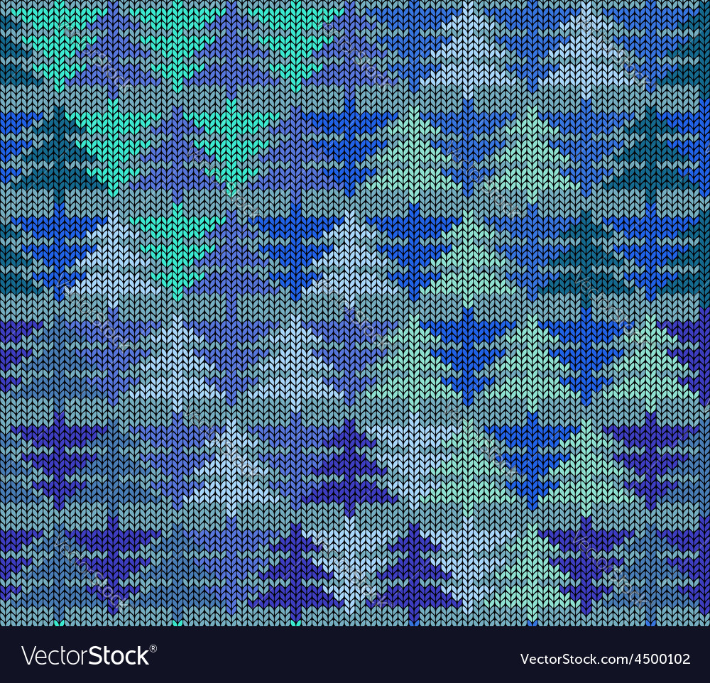 Seamless knitted pattern with trees Royalty Free Vector