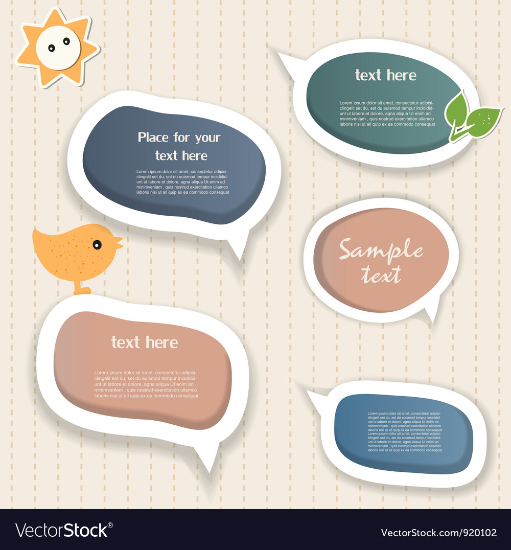 Speech bubbles scrapbook elements Royalty Free Vector Image