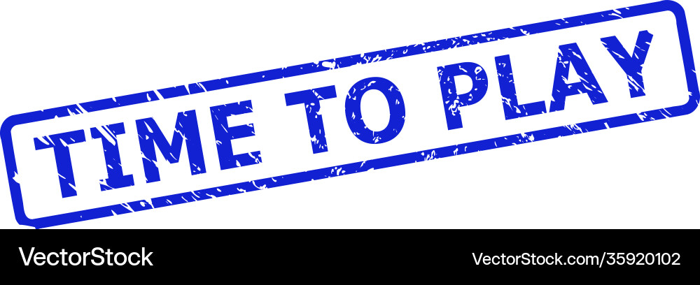 Time to play stamp with grunged style and rounded Vector Image