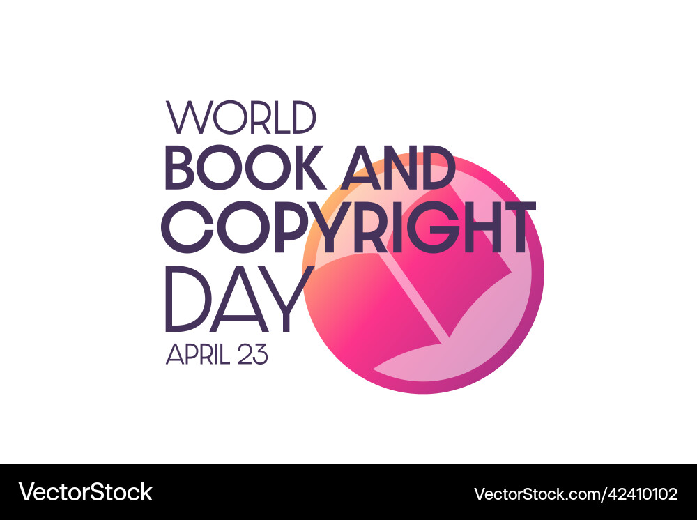 World book and copyright day april 23 Royalty Free Vector