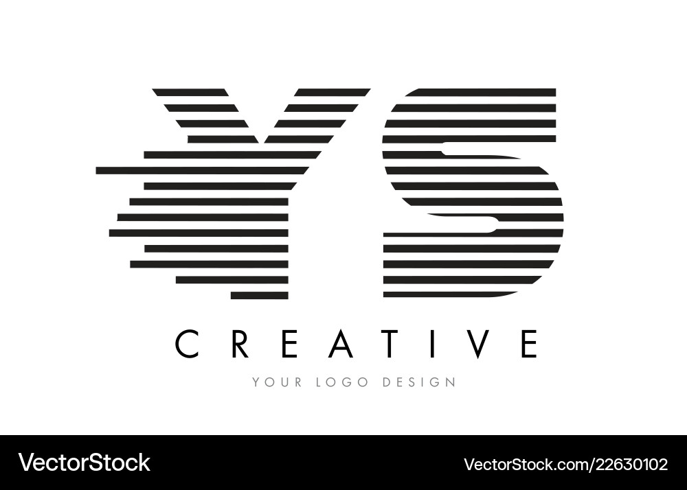 Ys y s zebra letter logo design with black Vector Image