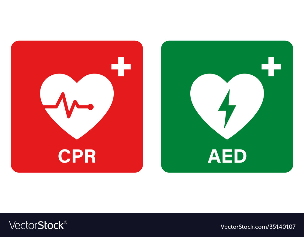 Aed icon emergency defibrillator sign or icon aed Vector Image