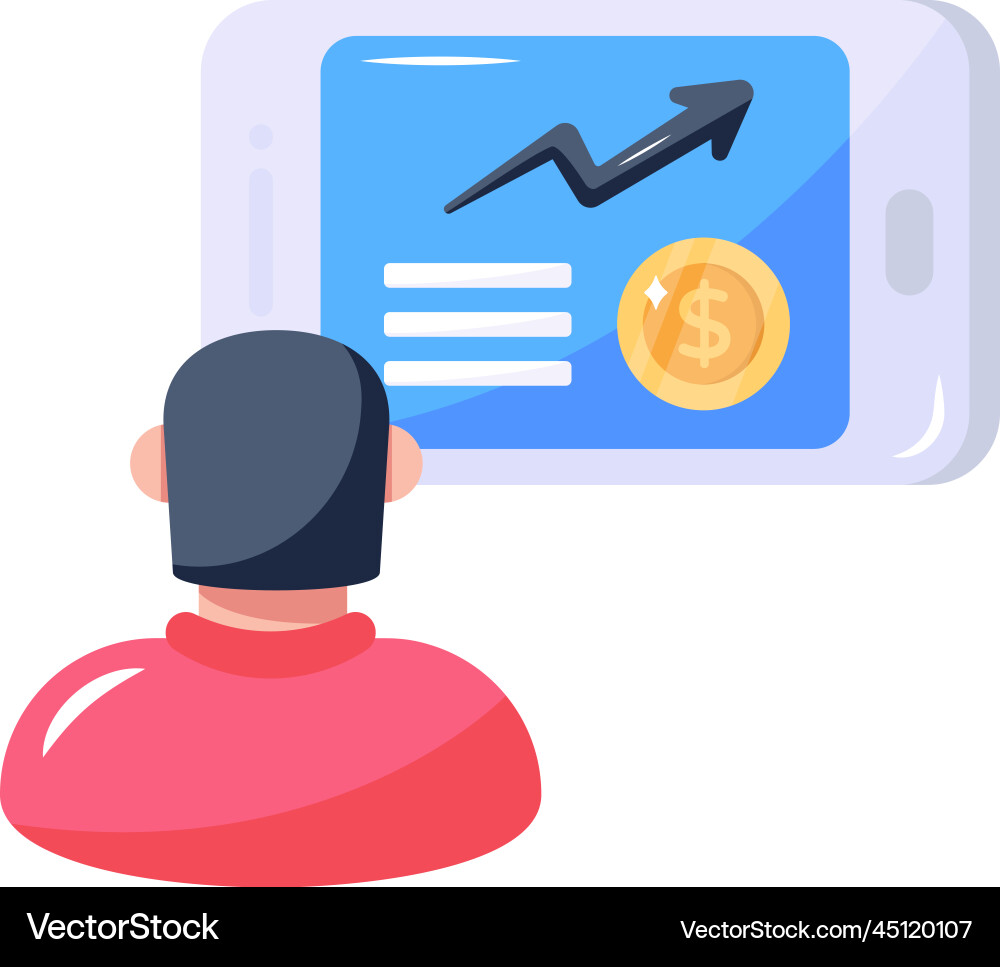An editable flat icon of profit analysis Vector Image
