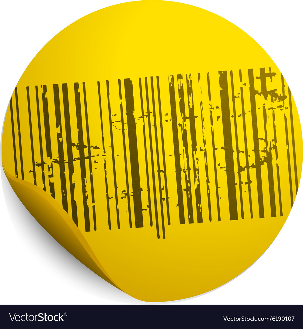 Bar code circle sticker Royalty Free Vector Image