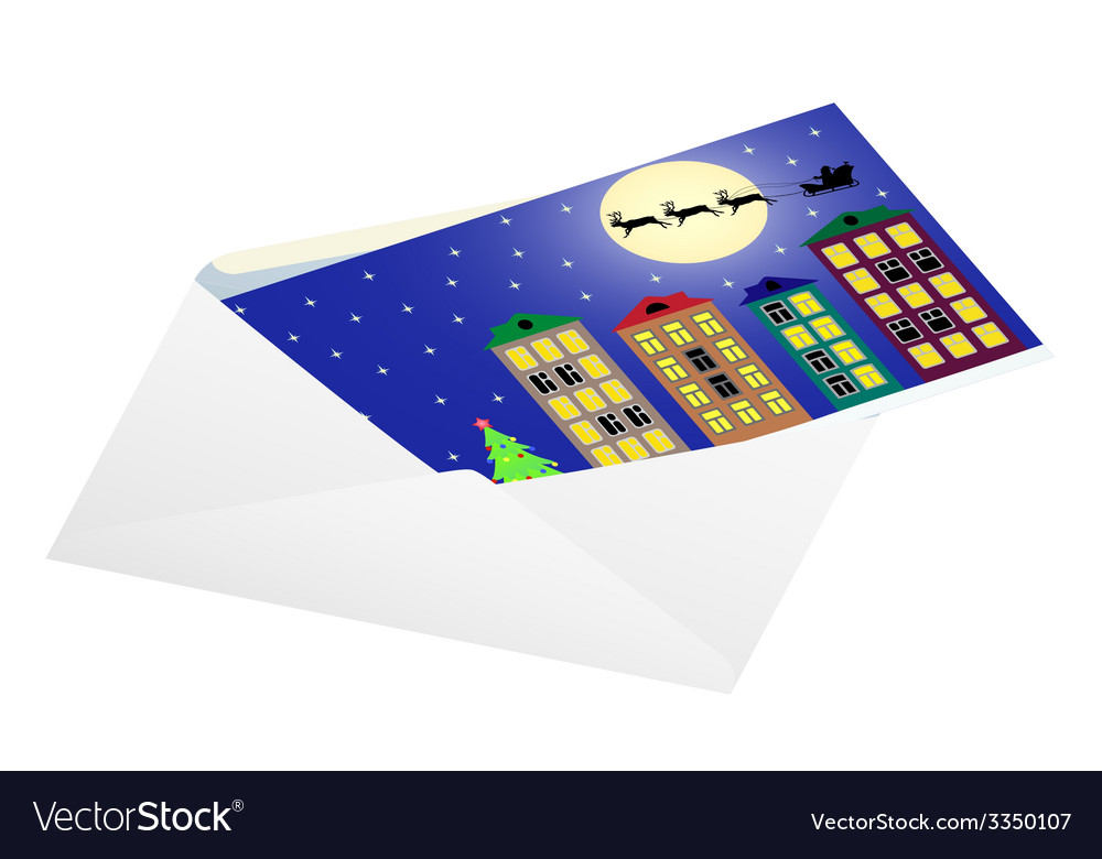 Christmas Card In An Envelope Royalty Free Vector Image christmas-card-in-an-envelope-royalty-free-vector-image