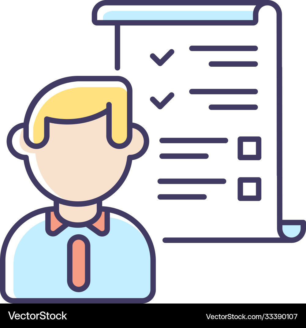 Demands list rgb color icon Royalty Free Vector Image