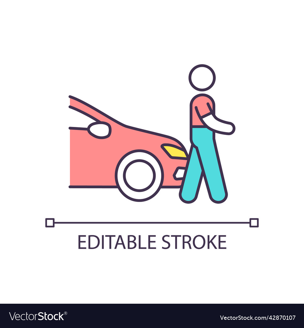Driver and car owner rgb color icon Royalty Free Vector