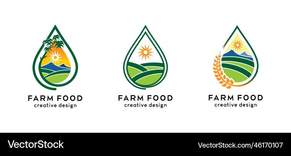 Farm food logo design food source Royalty Free Vector Image